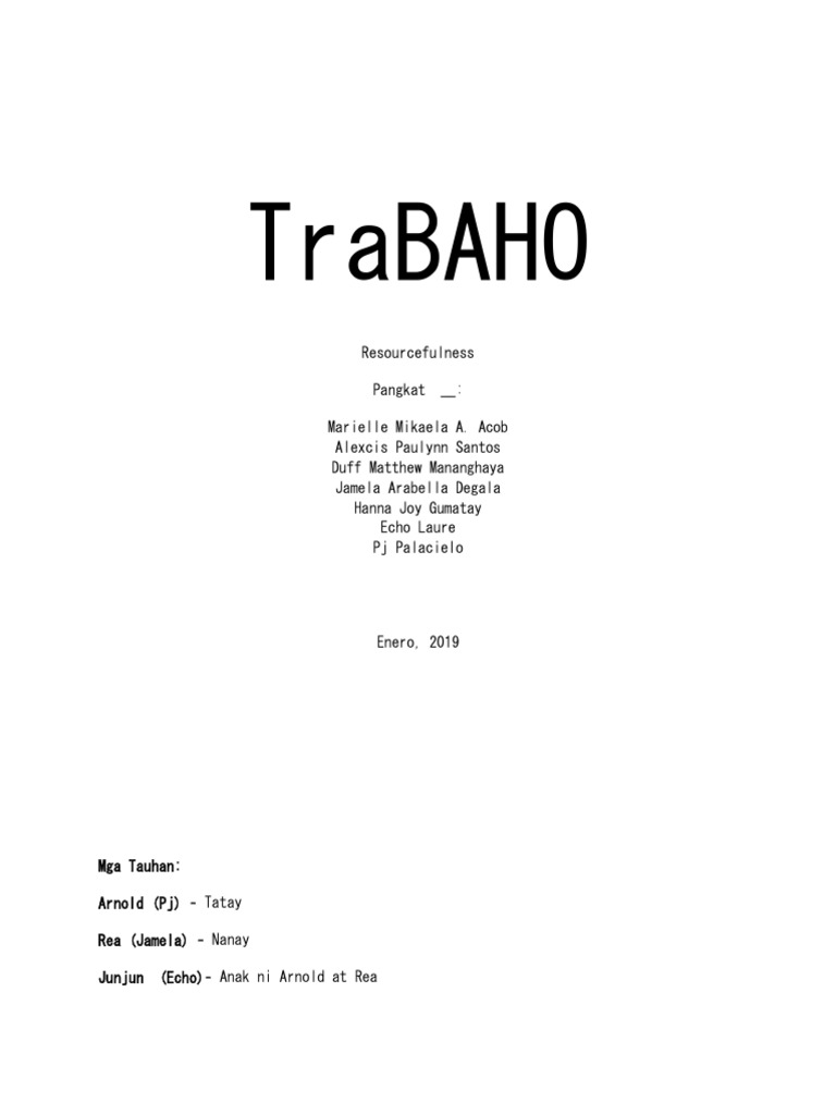 TraBAHO Filo Script | PDF