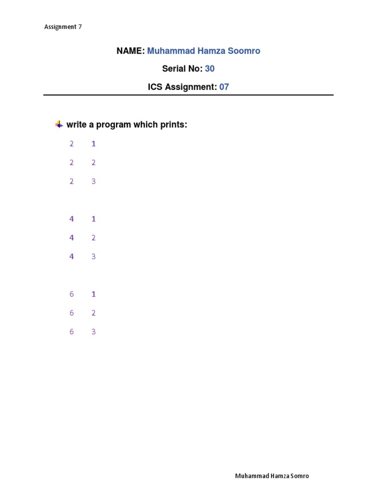 Assignment 7 by Muhammad Hamza Soomro | PDF