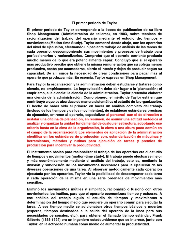 Primer Período de la Teoría de Taylor | PDF | Science | Ciencia (general)