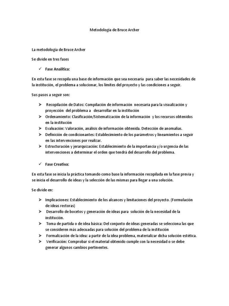 Metodología de Bruce Archer | PDF