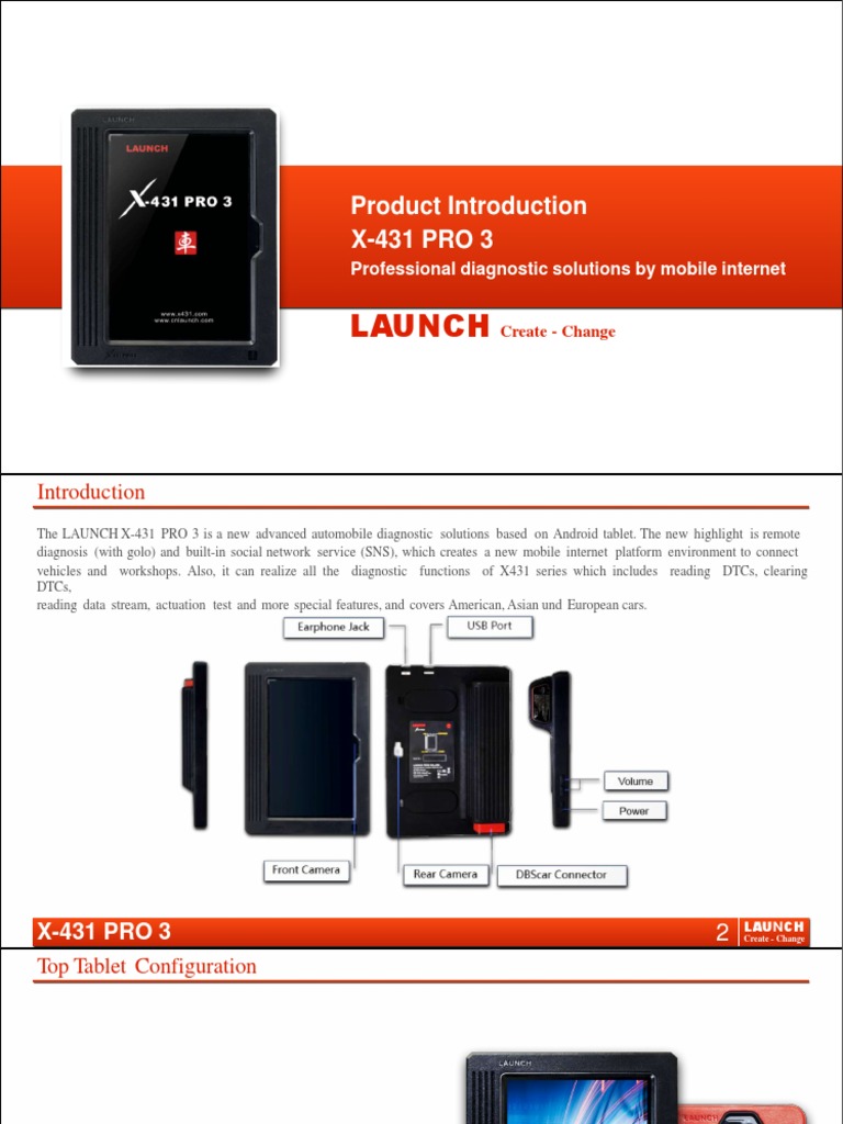 X-431 Pro 3 Product Introduction PDF | PDF | Information Appliances ...
