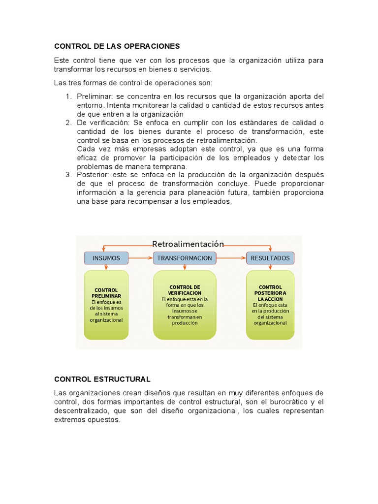 Control de Las Operaciones | PDF | Burocracia | Planificación
