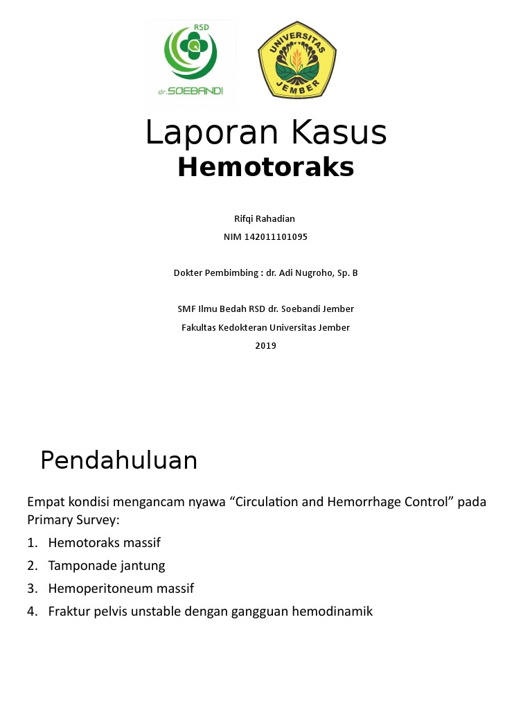 Lapsus - Hemothorax | PDF