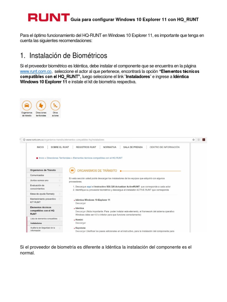 Configuracion HQ Runt Windows 10 Internet Explorer 11 | PDF | Windows ...