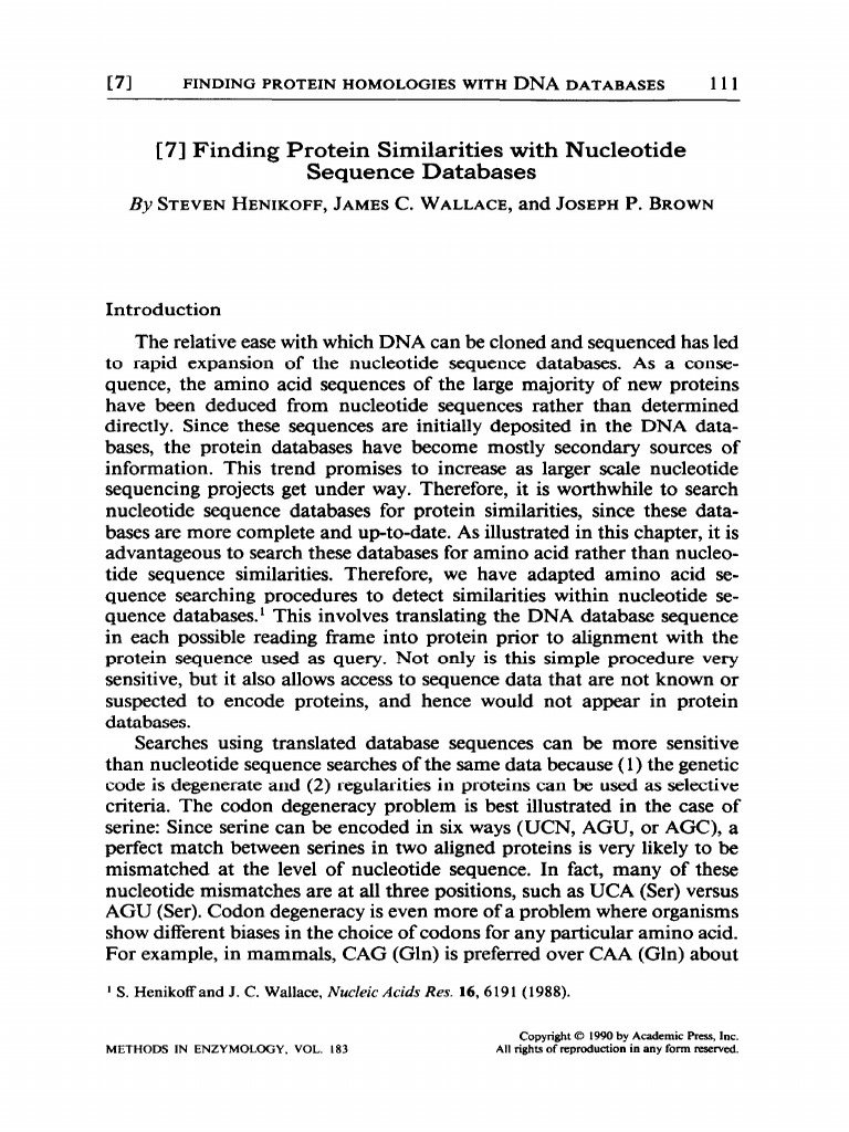(73 Finding Protein Similarities With Nucleotide Sequence Databases ...