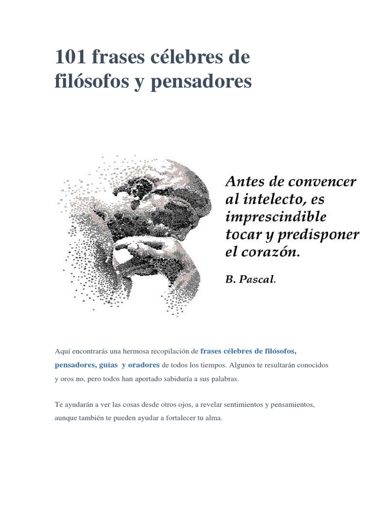 101 Frases Célebres de Filósofos y Pensadores | PDF | René Descartes | Amor