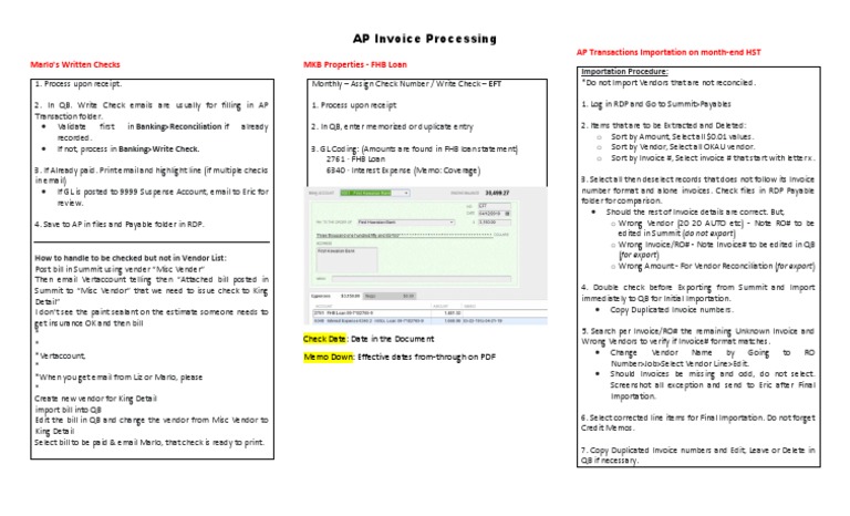 AP Processing | PDF | Invoice | Accounting