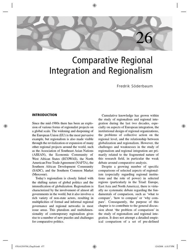 Comparative Regional Integration and Reg PDF | PDF | Regional Integration | Association Of ...