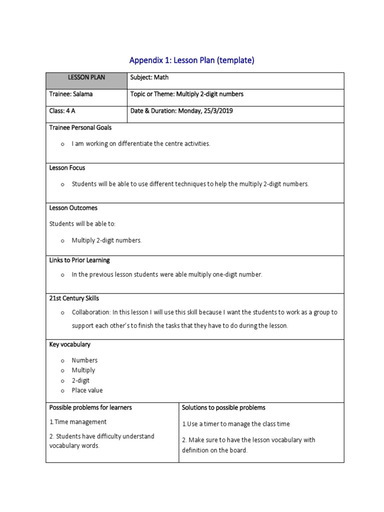 New Lesson Plan | PDF | Lesson Plan | Education Theory