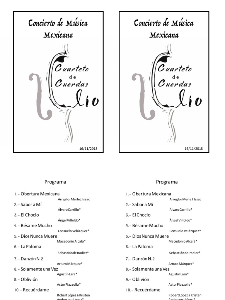 Ejemplo de Programa de Mano | PDF