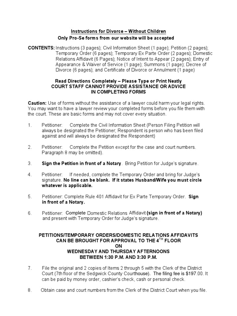 Family Law Divorce Without Child | PDF | Service Of Process | Notary Public