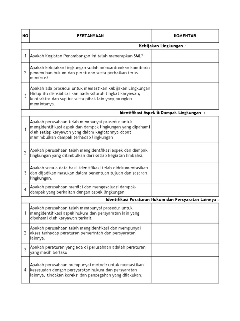 Checklist SML | PDF