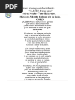 Letra Del Himno Al Colegio | PDF