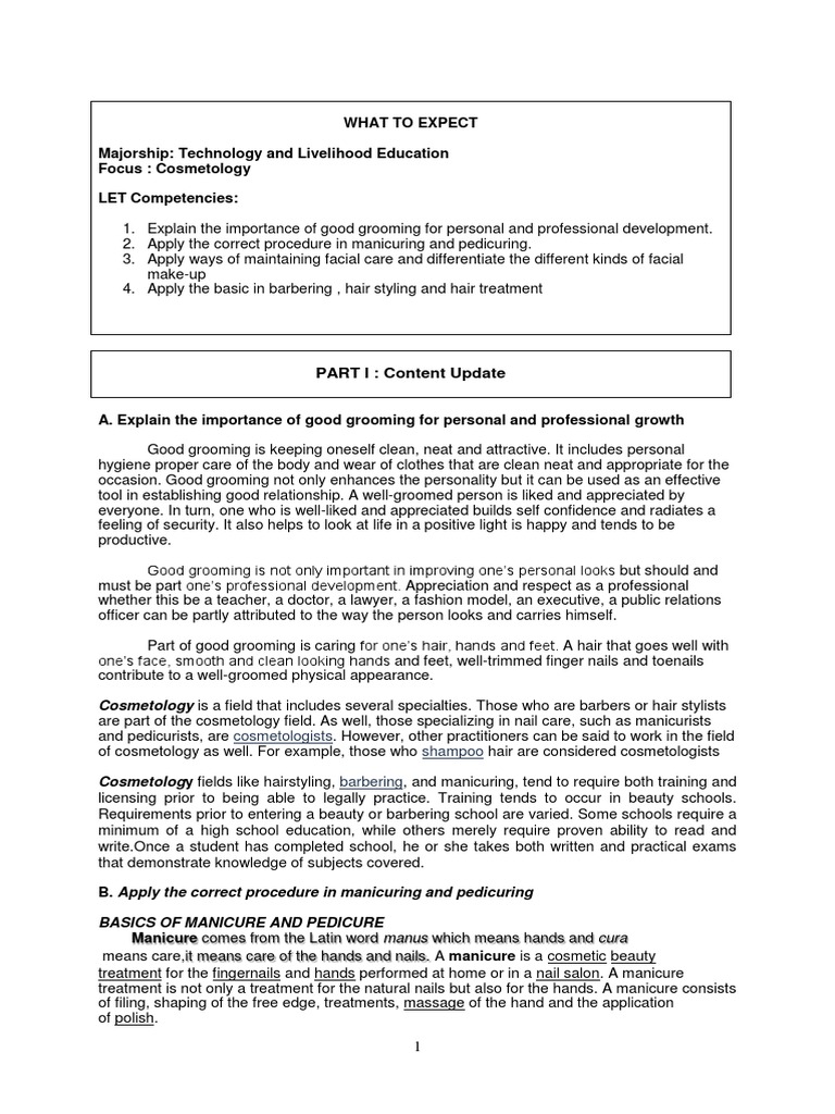 TLE - Cosmetology PDF | PDF | Eyebrow | Cosmetics