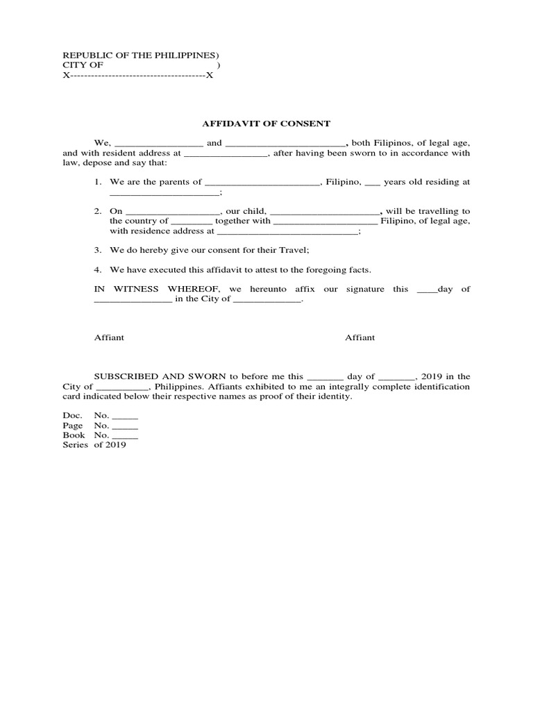 Affidavit of Consent | PDF