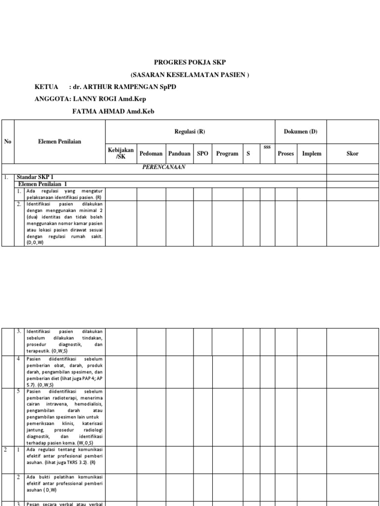 Progres Pokja SKP | PDF
