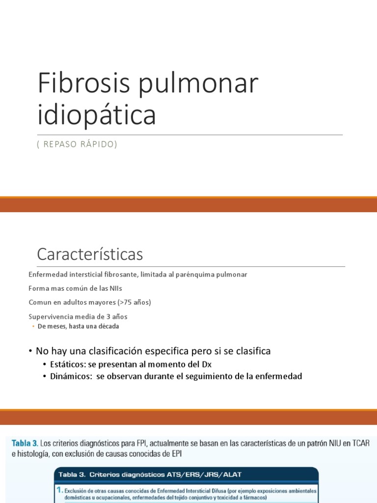 Fibrosis Pulmonar Idiopática | PDF | Diagnostico medico | Enfermedad ...