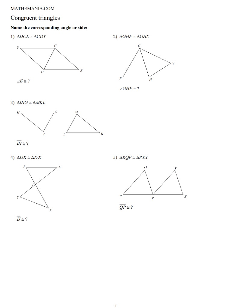Congruent Triangles PDF | PDF | Euclid | Euclidean Geometry