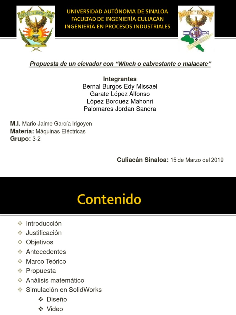 Propuesta de Elevador con Winch | PDF | Ascensor | Ingeniería