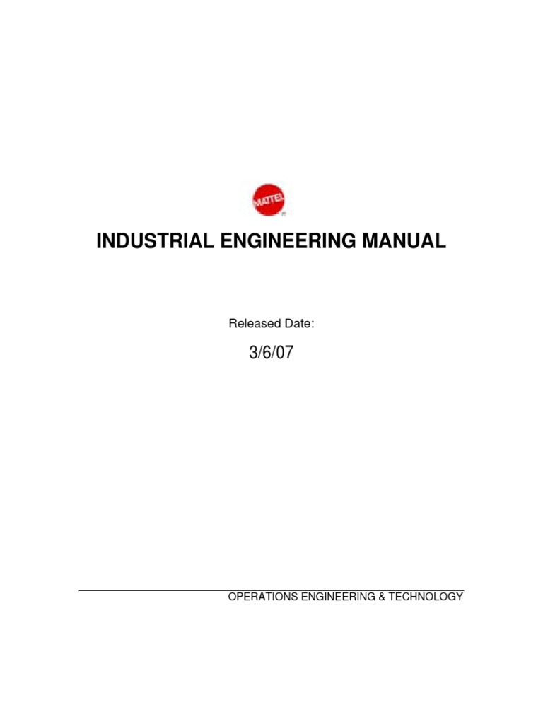Industrial Engineering Manual PDF | PDF | Lean Manufacturing | Inventory
