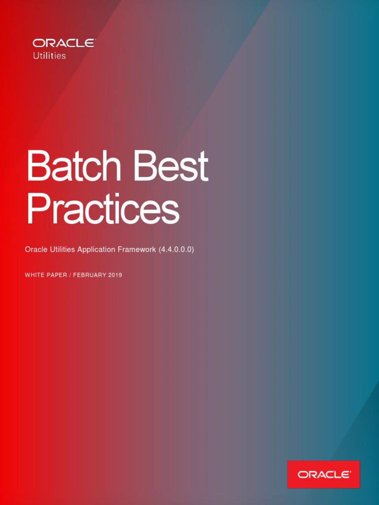 Batch Best Practices PDF | PDF | Application Programming Interface | Oracle Database