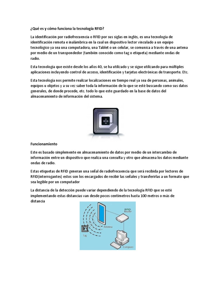 Qué Es y Cómo Funciona La Tecnología RFID | PDF | Identificación de ...