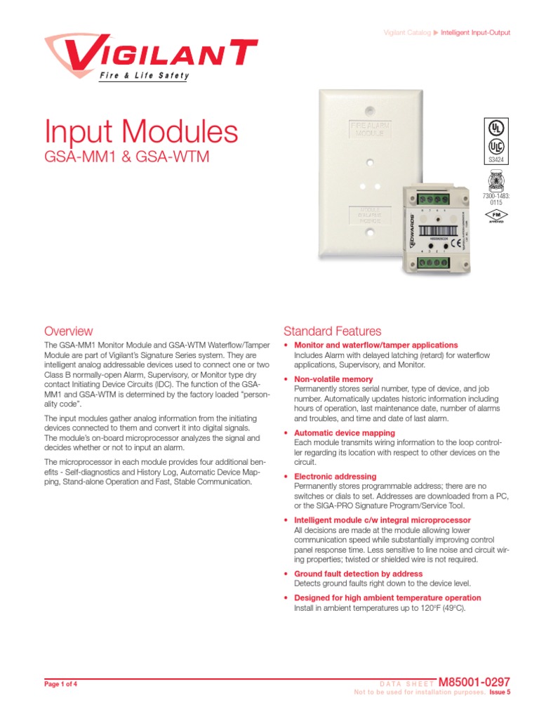 M85001 0297 Input Modules | PDF | Switch | Electrical Wiring