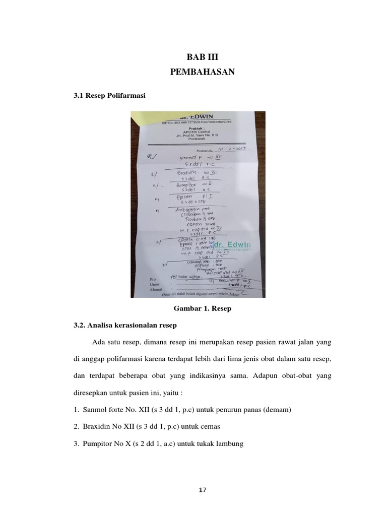 Analisis Resep Polifarmasi Braxidin | PDF | Kesehatan Holistik