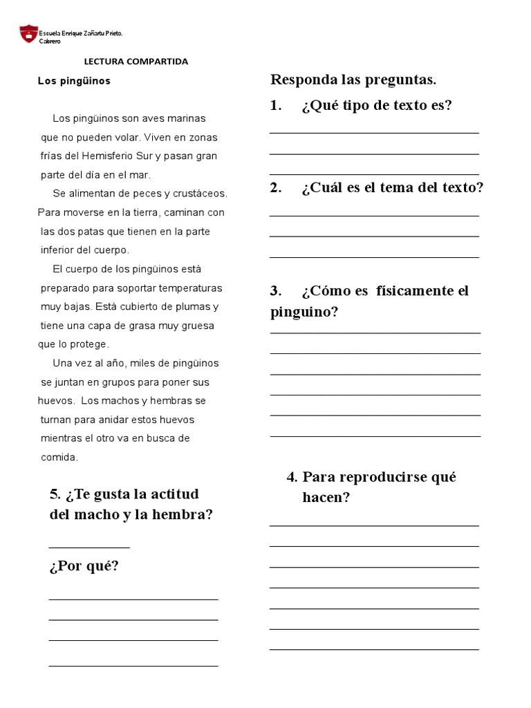 Lectura Los Pinguinos | PDF