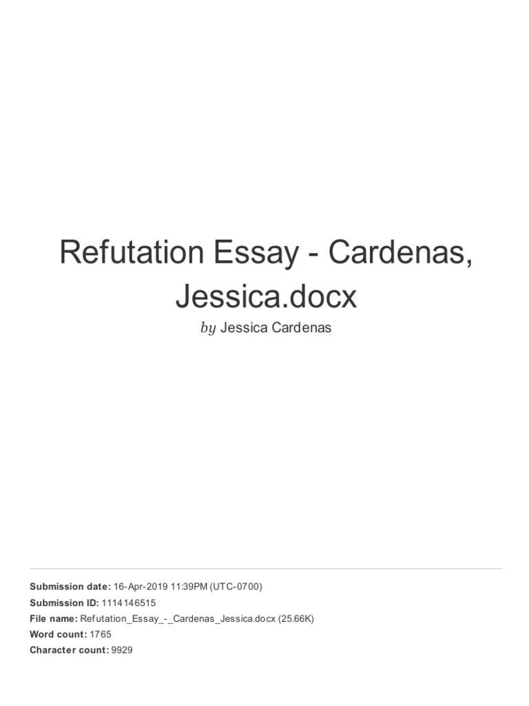 Refutation Essay - Cardenas Jessica | PDF | Linguistic Morphology ...