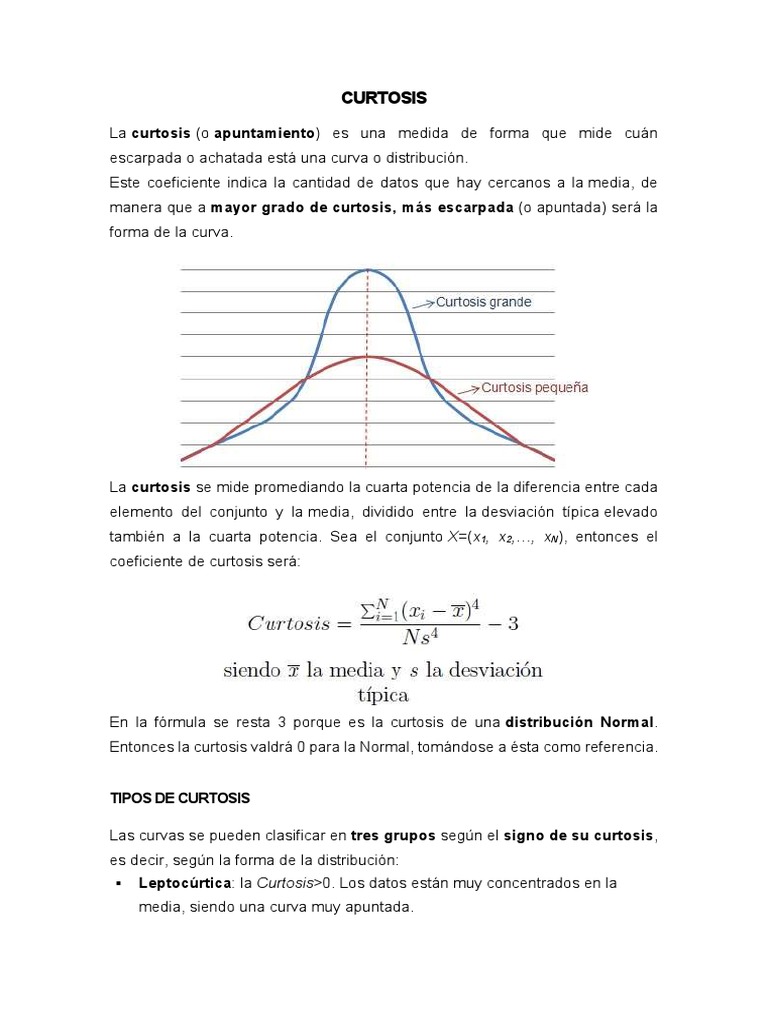 Calculo de Coeficiente de Curtosis | PDF
