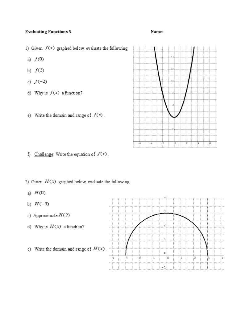 Evaluating Functions 3 | PDF | Teaching Methods & Materials | Computers
