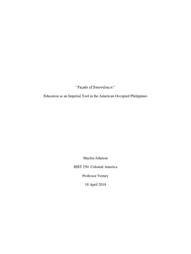 American Imperialism and Education in The Philippines | PDF ...