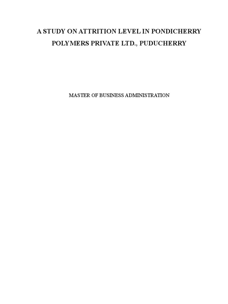 01 A Study On Attrition Level in PPP | PDF | Sampling (Statistics ...