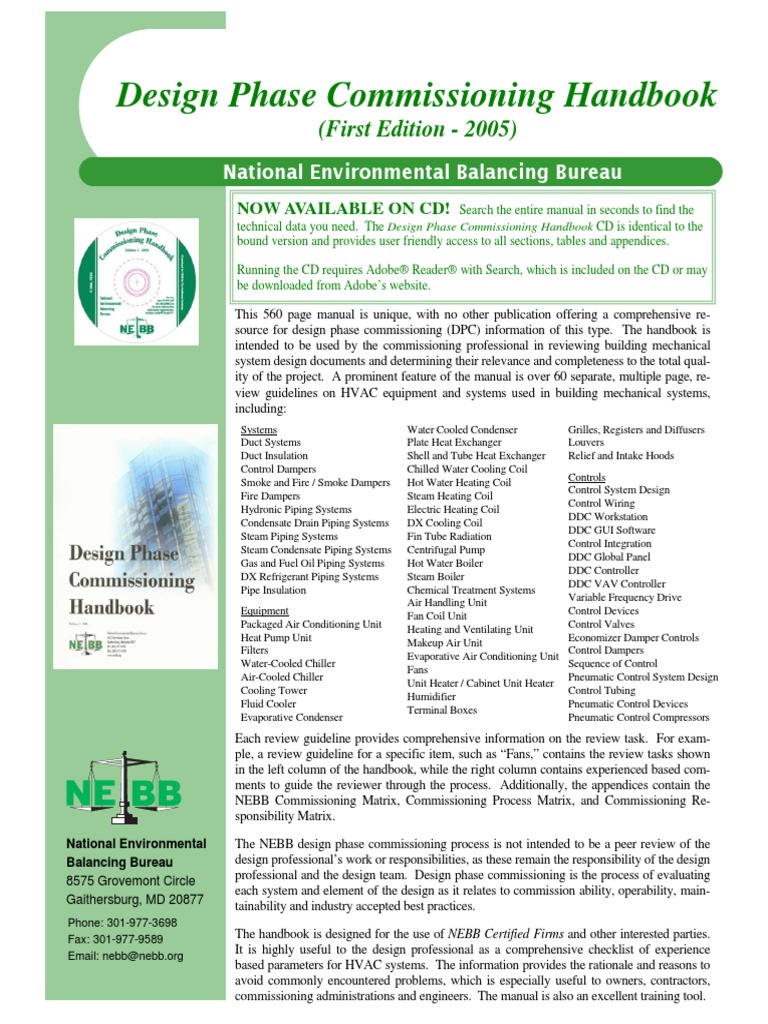 Design Phase Commissioning Handbook | PDF | Hvac | Heat Exchanger