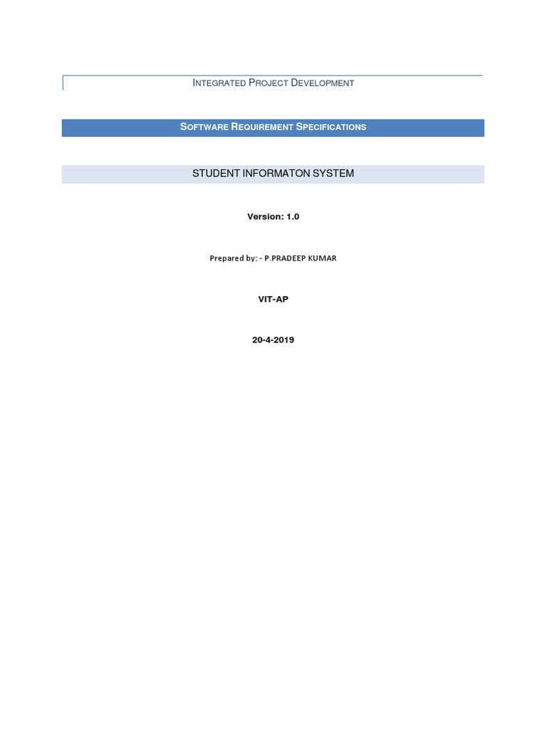 SIS SRS 1st Review | PDF | Login | Databases