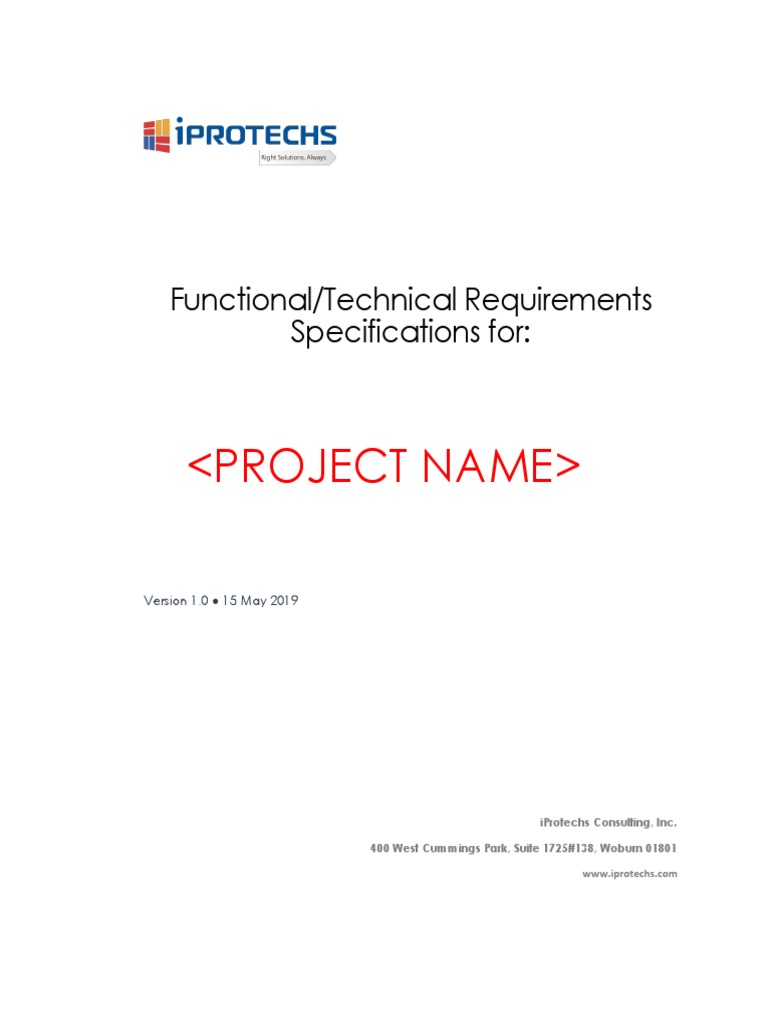 Functional/Technical Requirements Specifications For | PDF | Specification (Technical Standard ...