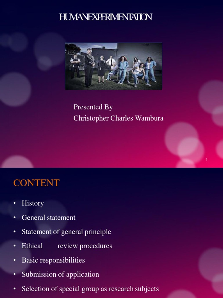 Ethical Guidelines for Human Experimentation | PDF | Institutional ...
