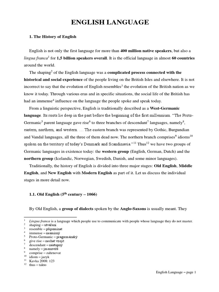 The Evolution of the English Language: From Old English to Modern ...