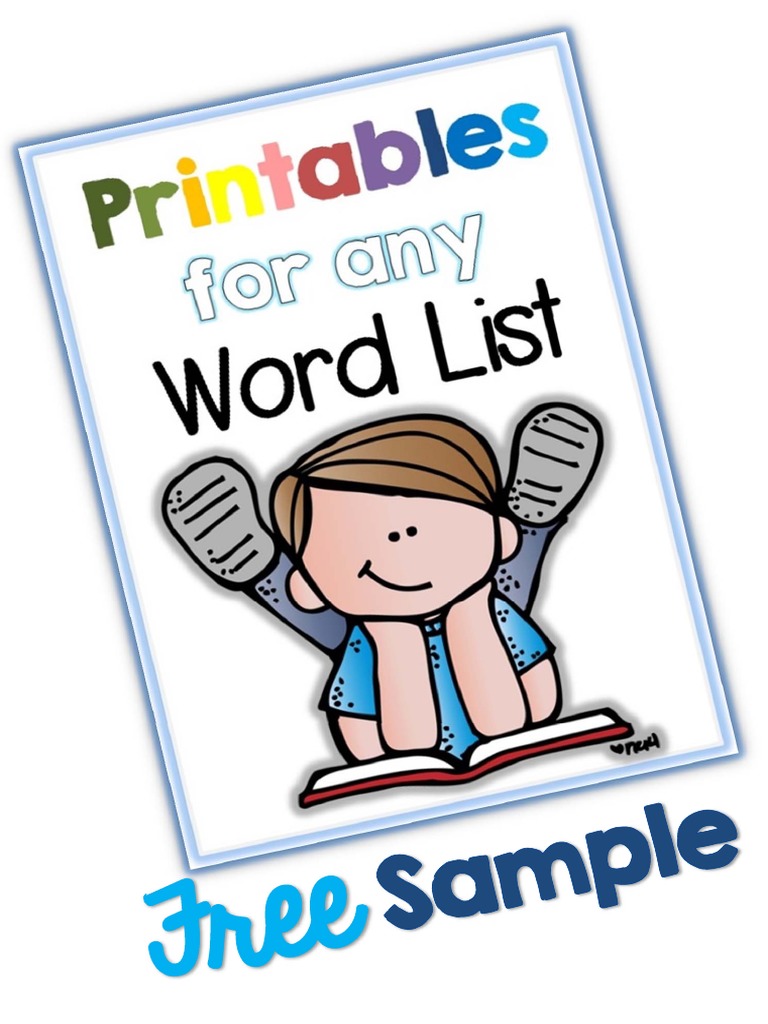 Printables For Any Word List SAMPLE Fan FREEBIE Clever Classroom TPT ...