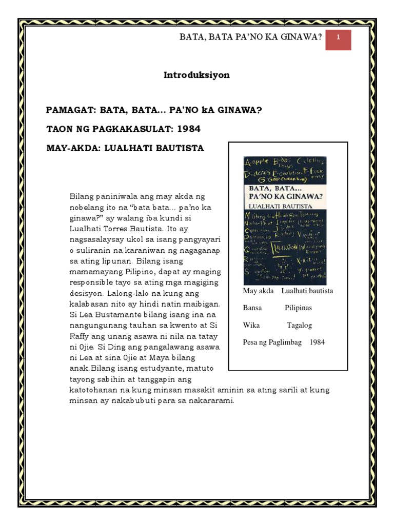 Bata-Bata Pano Ka Ginawa | PDF