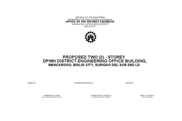 Proposed Two (2) - Storey DPWH District Engineering Office Building | PDF