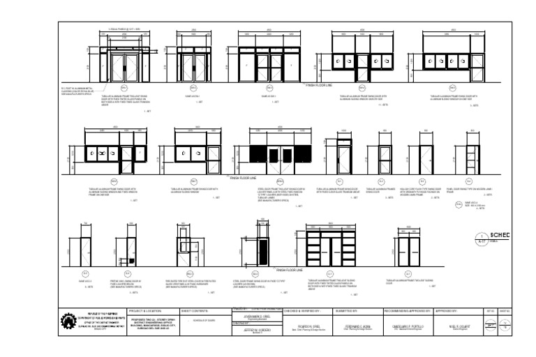 Schedule of Doors: Finish Floor Line | PDF | Door | Window