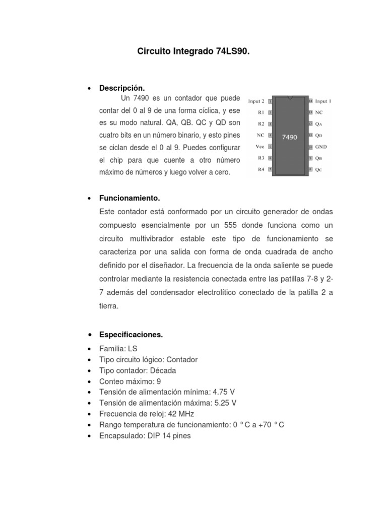 Circuito Integrado 74LS90 | PDF