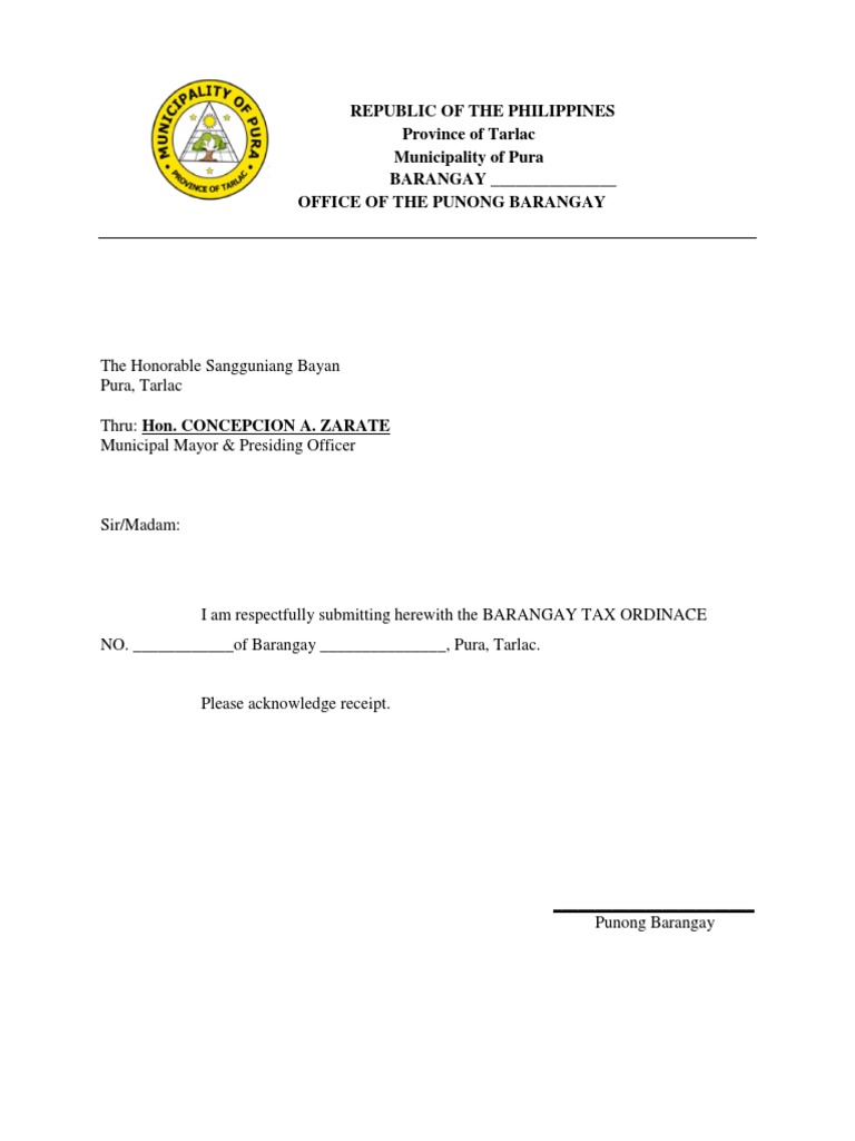 Barangay Tax Ordinance Pura Tarlac | PDF | Fine (Penalty) | Taxes
