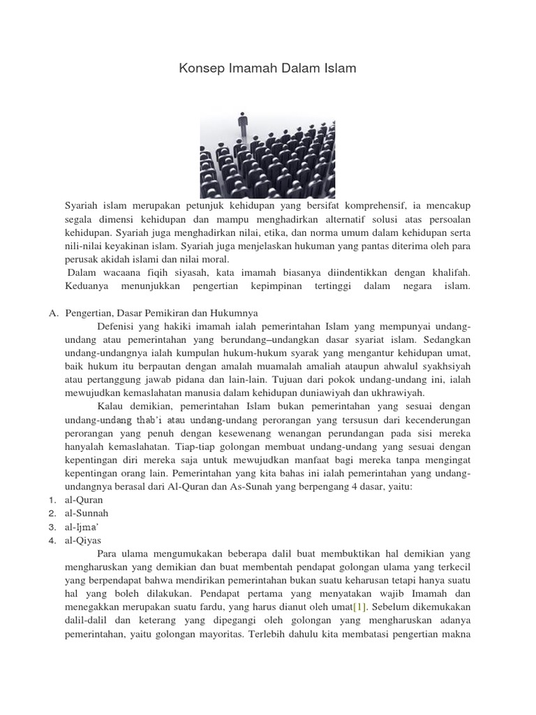 Konsep Imamah Dalam Islam | PDF