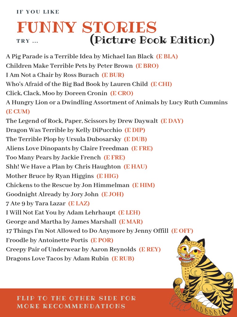 Funny Picture Book Recommendations | PDF | Children's Writers ...