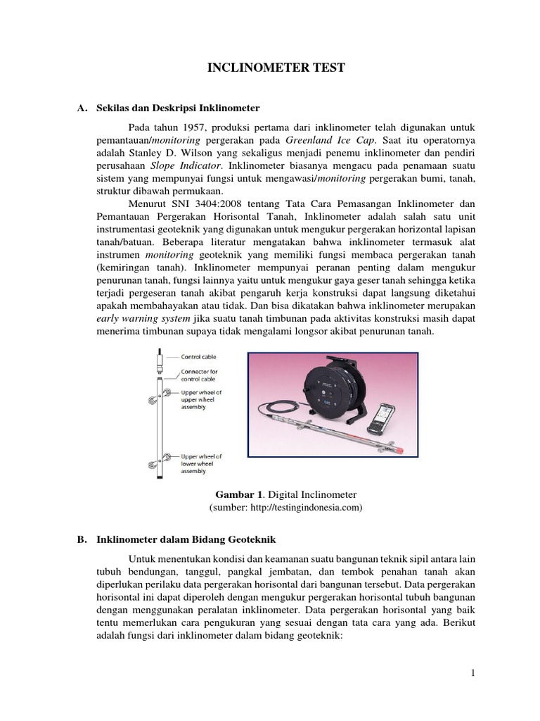 Laporan Inclinometer PDF | PDF
