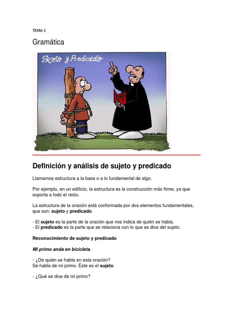 Sujeto y Predicado | Descargar gratis PDF | Asunto (gramática) | Predicado (Gramática)