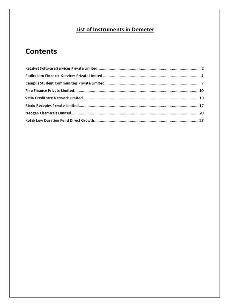 List of Instruments in Demeter - April 2018 | PDF | Dividend | Equity ...